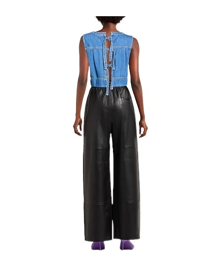 Max Mara Solid Color Denim Sleeveless Top
