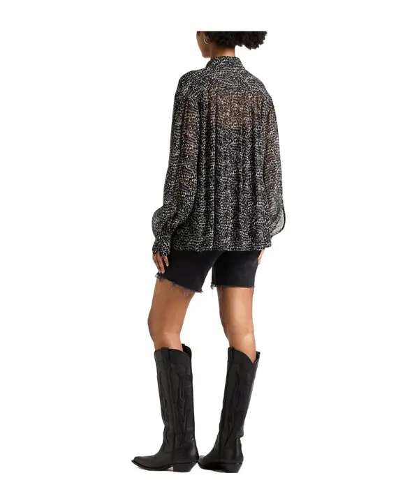 Rag & Bone Two-tone Printed Georgette Blouse