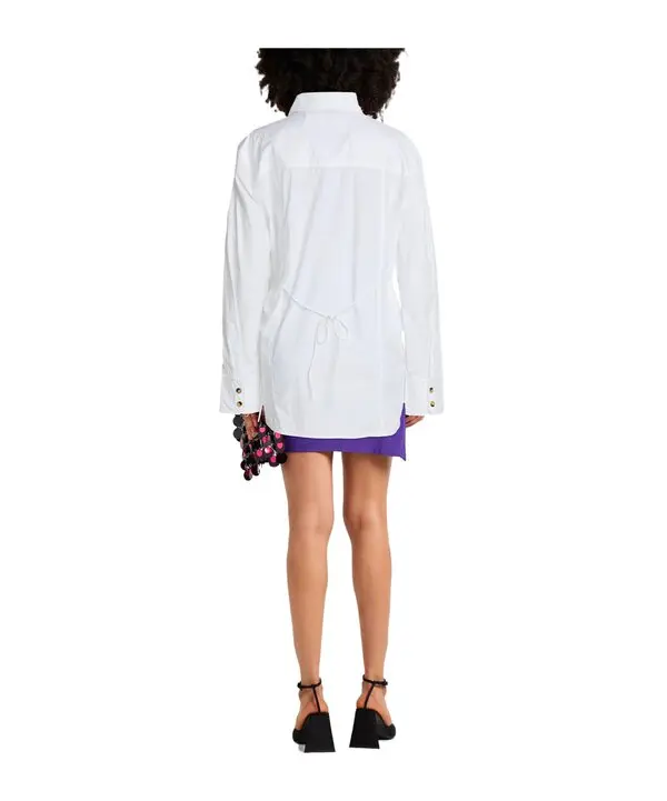 GANNI Plain Poplin Long-sleeve Shirt With Classic Collar