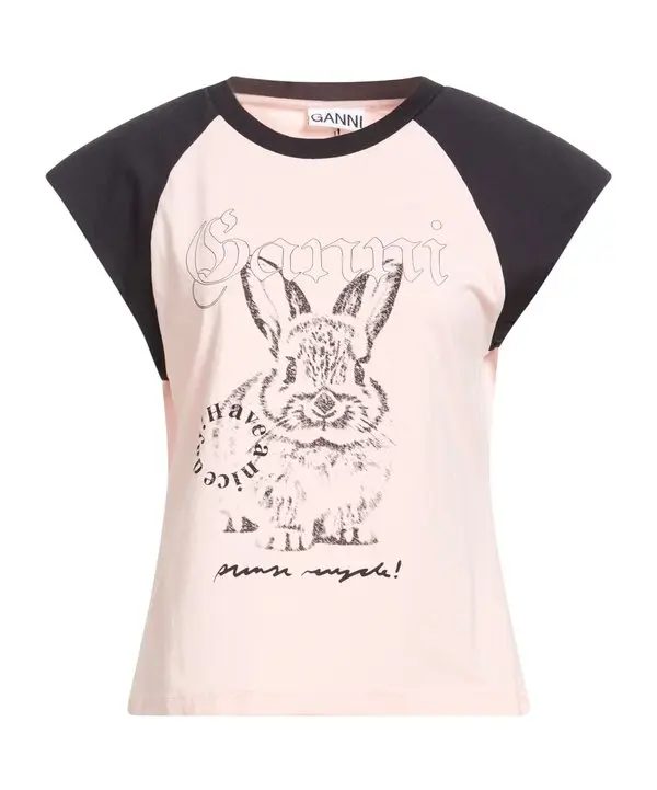 GANNI Color Block Printed T-shirt