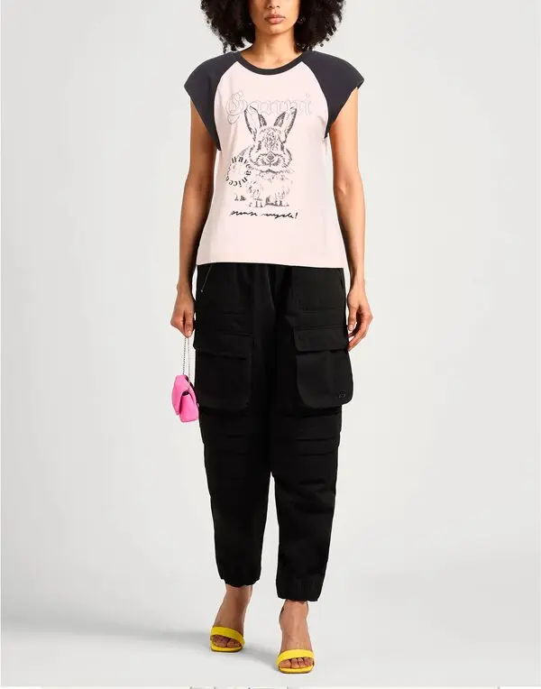 GANNI Color Block Printed T-shirt