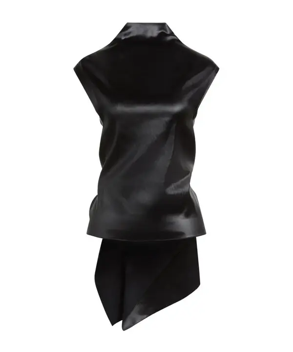 Sportmax Satin-finish High-neck Sleeveless Top