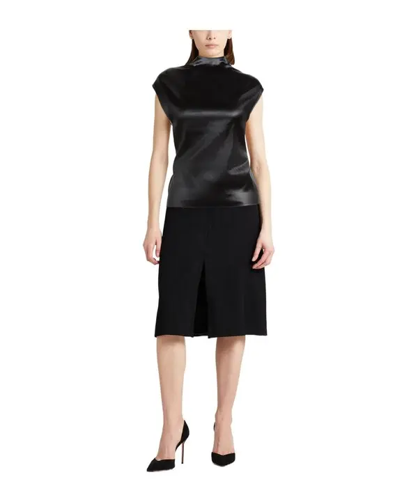 Sportmax Satin-finish High-neck Sleeveless Top