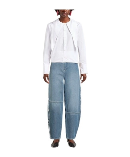 GANNI Loose-fit Boyfriend Jeans With Fringed Details