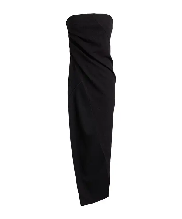 Rick Owens Solid-color Flannel Strapless Dress