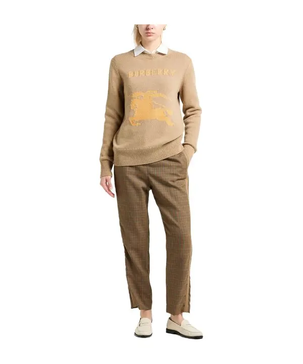 Burberry Two-tone Cashmere Knitwear With Logo
