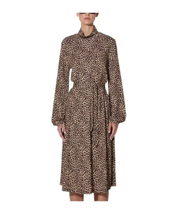 A.p.c. Animal-print Midi Dress - Brown