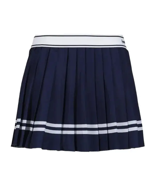 SPORTY  RICH Sporty & Rich Pleated Striped Skirt