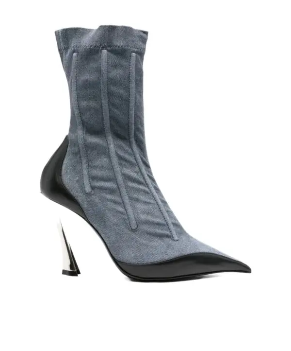 MUGLER Pointed-toe Ankle Boots - Gray