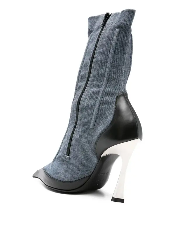 MUGLER Pointed-toe Ankle Boots - Gray
