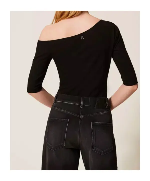 TWINSET Asymmetric Collar T-shirt