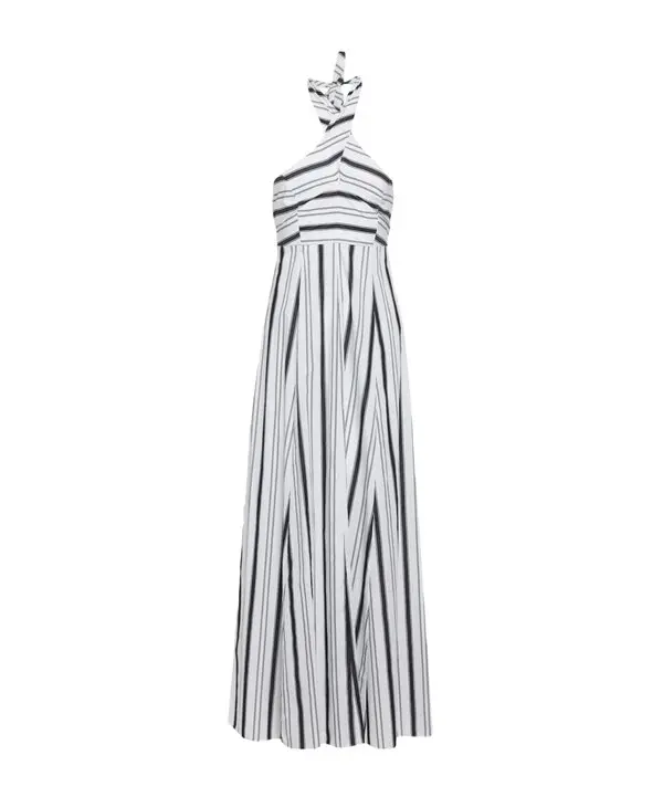 Brunello Cucinelli Striped Slip Dress - White