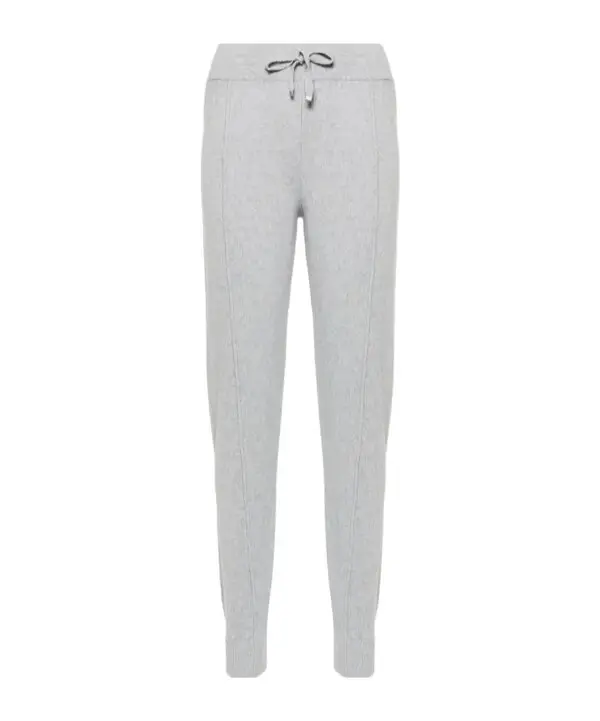 Eleventy Drawstring Knitted Trousers With Ribbed Edges - Gray