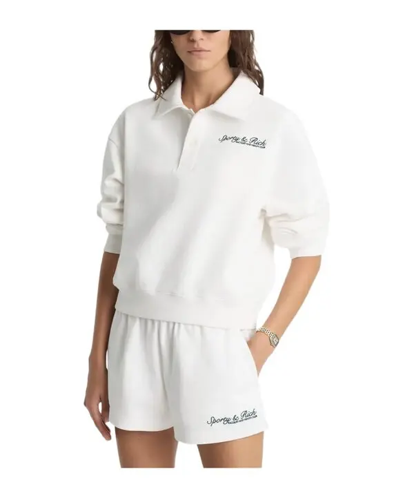 SPORTY  RICH Sporty & Rich Embroidered Logo Elasticated Shorts