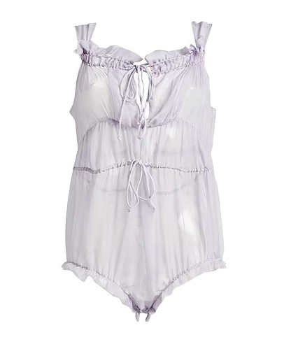 MAISON MARGIELA Sleeveless Chiffon Top With Tie Detail