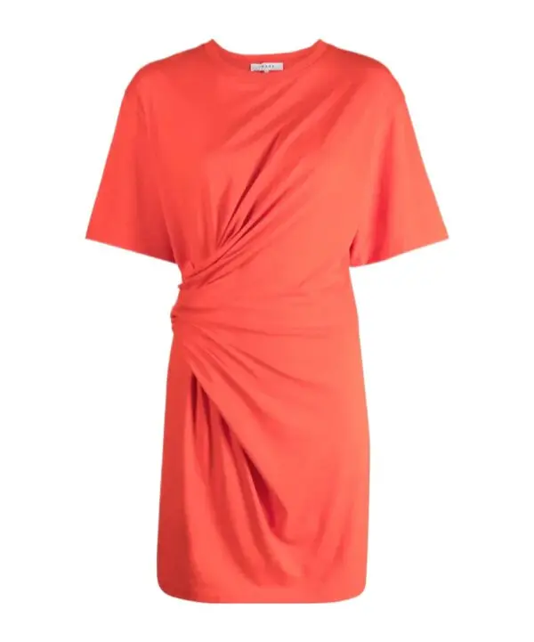 FRAME Short-sleeve Ruched Detail Minidress