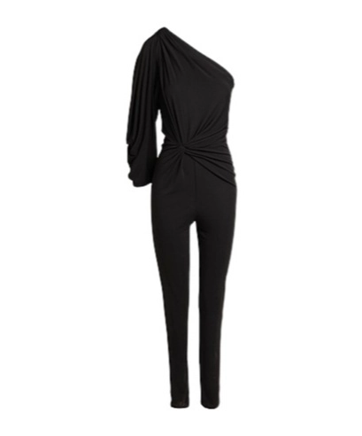 Saint Laurent One-shoulder Crepe Jumpsuit - Black