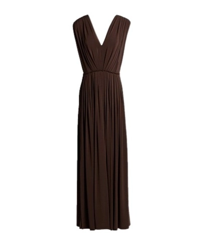 Max Mara Sleeveless Pleated Dress - Brown