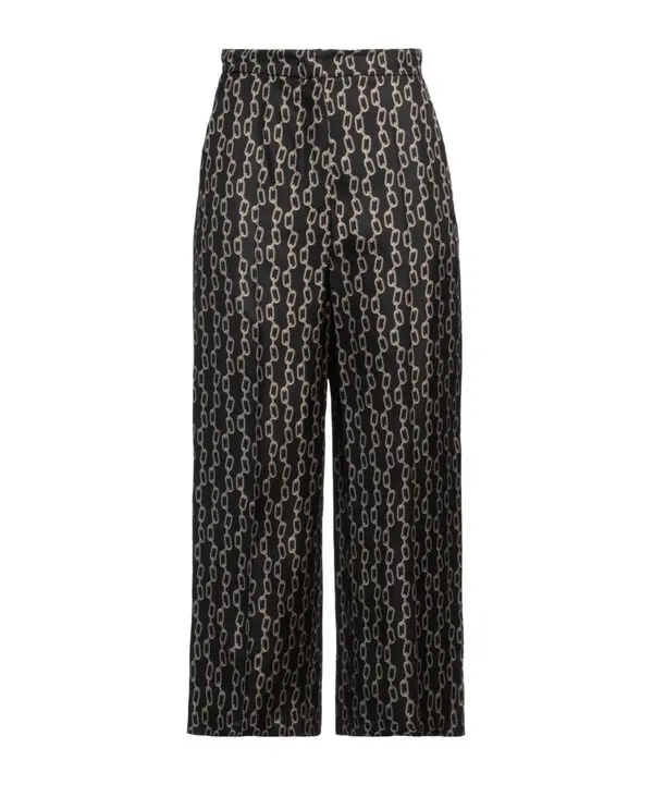 Max Mara Two-tone Loose Long Pants - Black