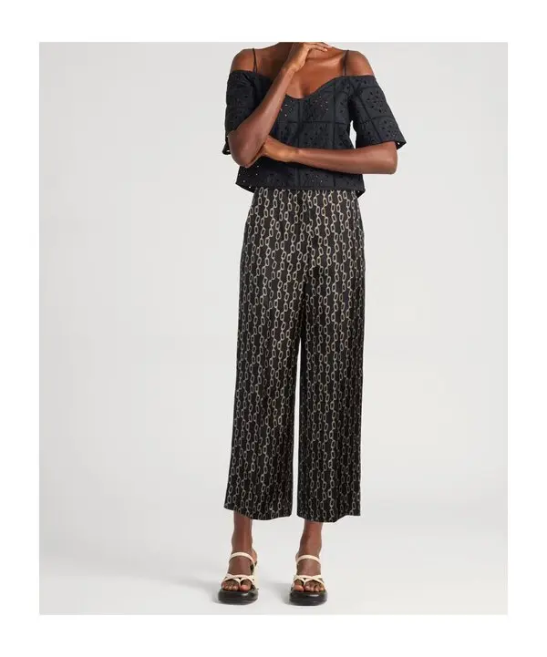 Max Mara Two-tone Loose Long Pants