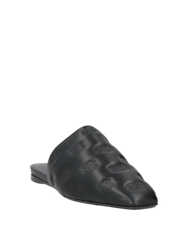 Max Mara Embossed Leather Mules