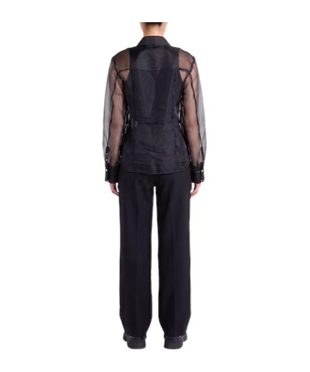 GANNI Solid Color Long Sleeve Shirt