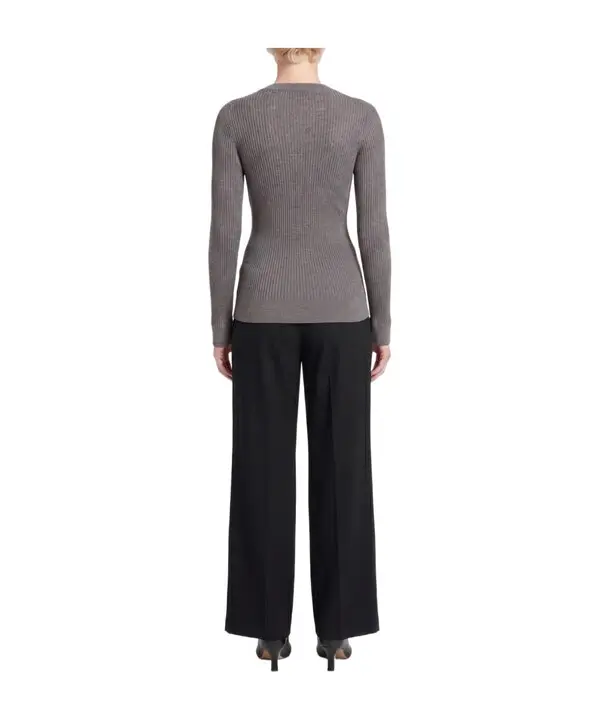 Max Mara Long-sleeved Knitted Sweater With Sequins - Grey