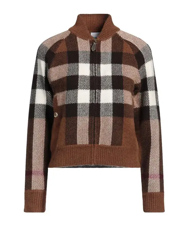 Burberry Checked Zip-up Cardigan