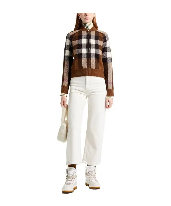 Burberry Checked Zip-up Cardigan