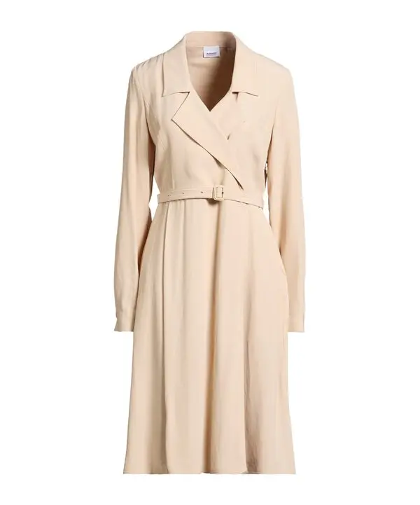 Burberry Lantern Sleeve Crepe Dress With Belt - Nude