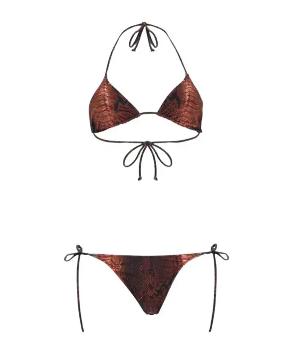 JEAN PAUL GAULTIER Python Print Halterneck Bikini Set