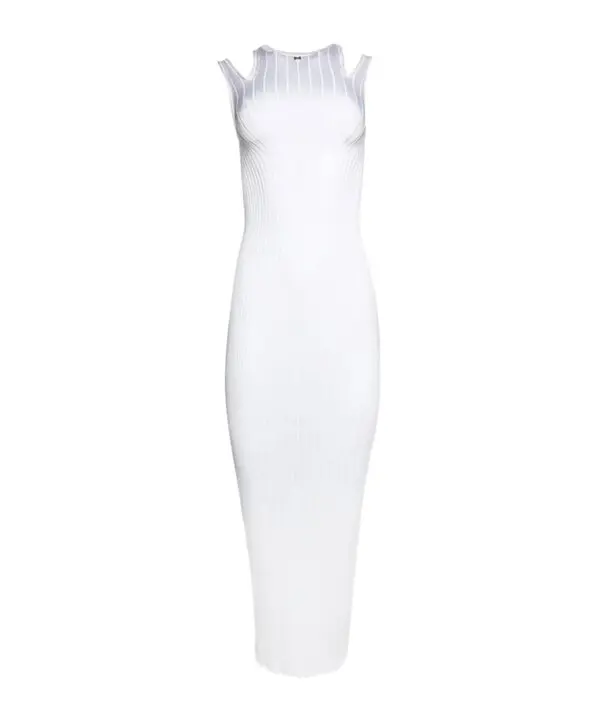 MUGLER Maxi Knitted Dress With Plaque Detail
