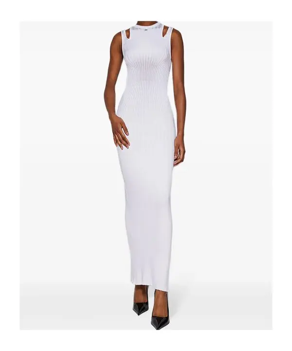 MUGLER Maxi Knitted Dress With Plaque Detail