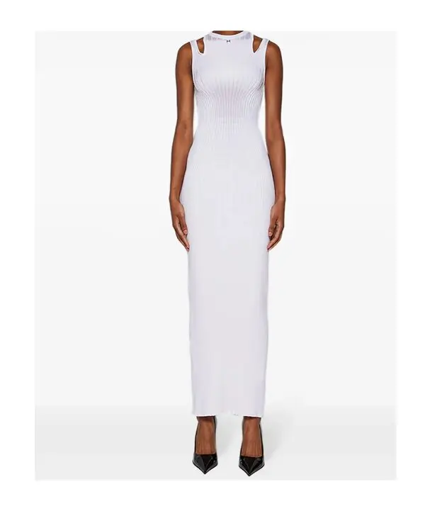 MUGLER Maxi Knitted Dress With Plaque Detail