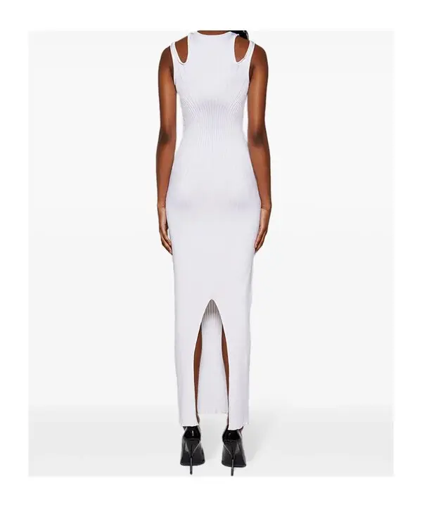 MUGLER Maxi Knitted Dress With Plaque Detail