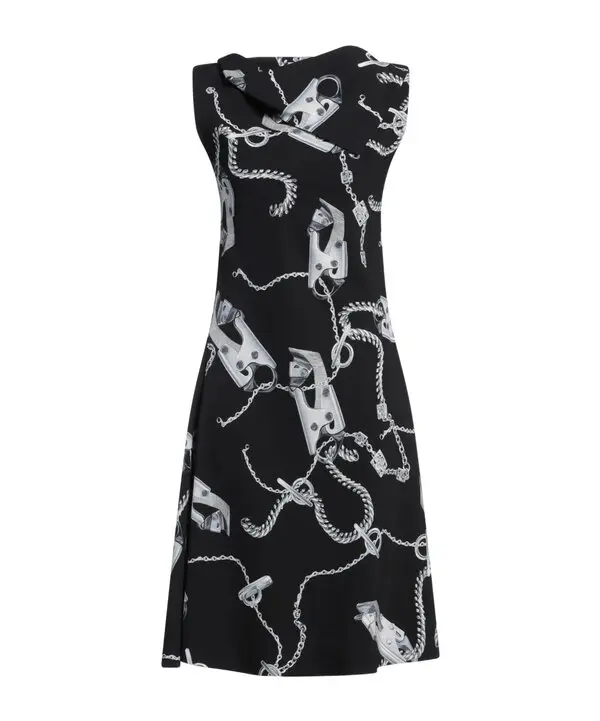 Burberry Sleeveless Draped Neckline Printed Cady Dress