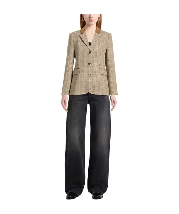 Rag & Bone Checked Blazer With Notch Lapel