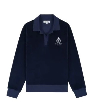 SPORTY  RICH Sporty & Rich Collared Embroidered Sweater