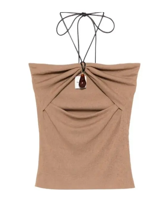 Nanushka Cut-out Strap Bandeau Top - Nude
