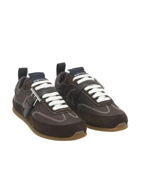 Alexander McQueen Ec1 T-bar Buckle-strap Panelled Sneakers