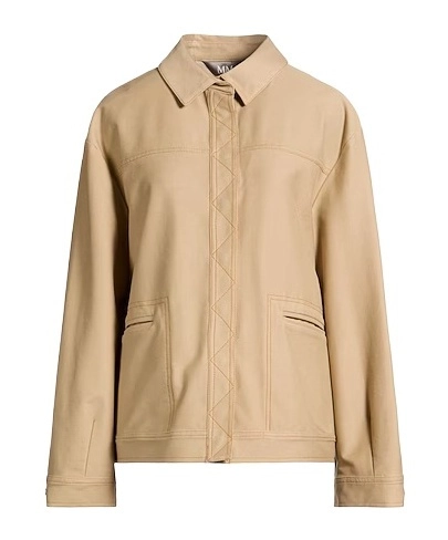 Max Mara Solid Long Sleeve Gabardine Jacket