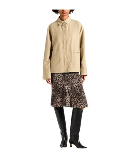 Max Mara Solid Long Sleeve Gabardine Jacket