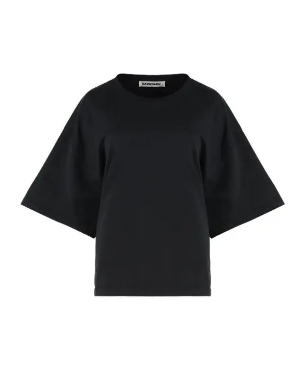 DARKPARK Crew Neck Pleated T-shirt - Black