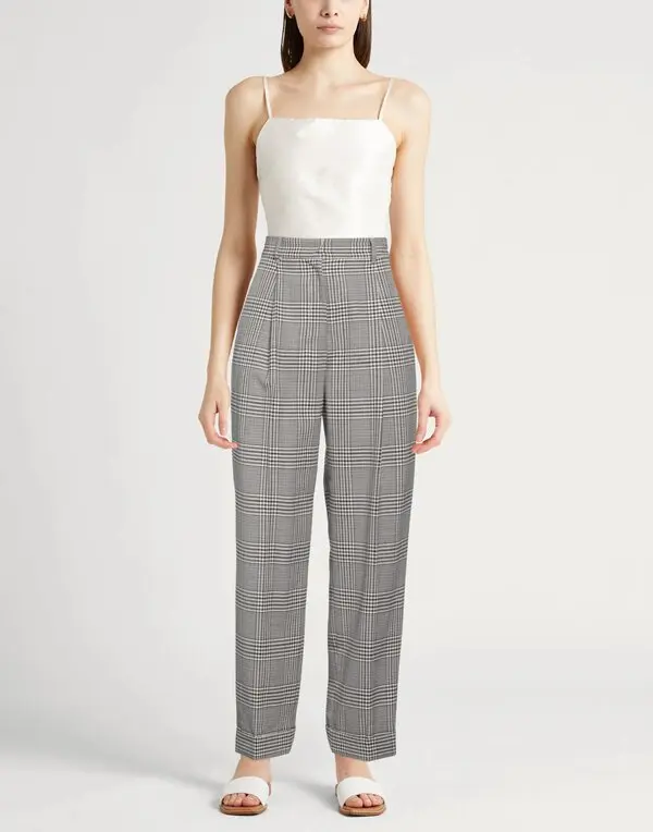 Max Mara Plaid Straight-leg Trousers In Cool Wool