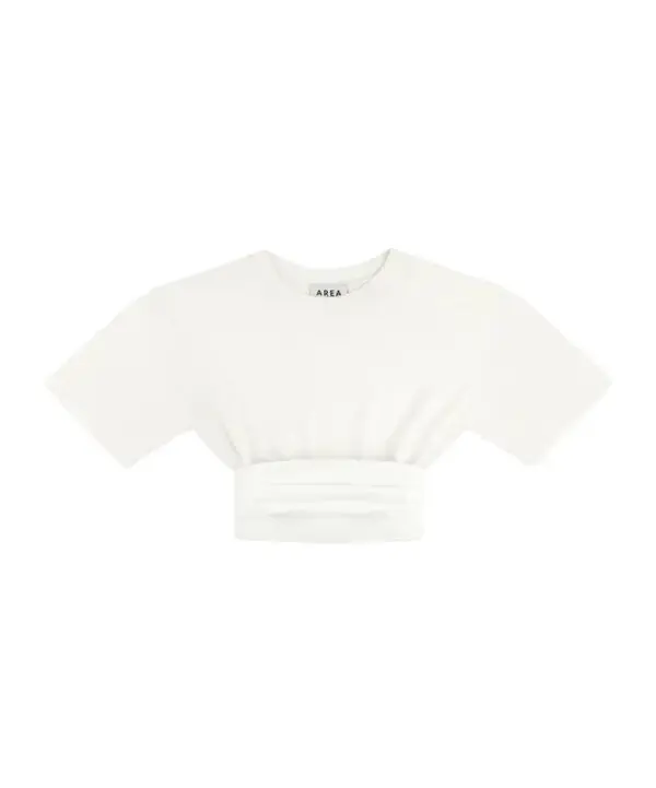 AREA Pleated Cummerbund Waist T-shirt - White