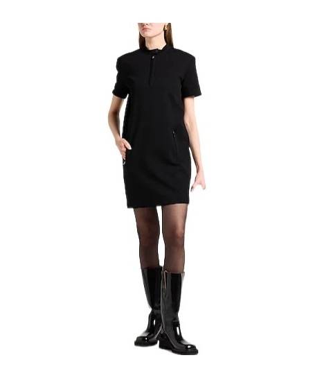 Max Mara Slim-fit Jersey Dress With Mandarin Collar And Zipped Pockets