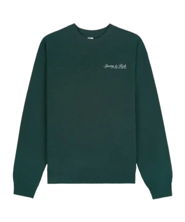 SPORTY  RICH Sporty & Rich Printed Crew Neck Sweater