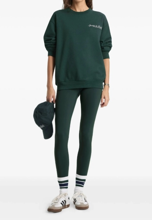SPORTY  RICH Sporty & Rich Printed Crew Neck Sweater