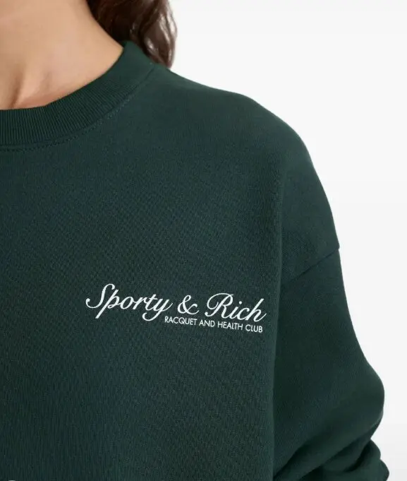 SPORTY  RICH Sporty & Rich Printed Crew Neck Sweater
