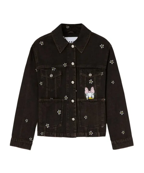 GANNI Daisy Duck Denim Oversized Jacket
